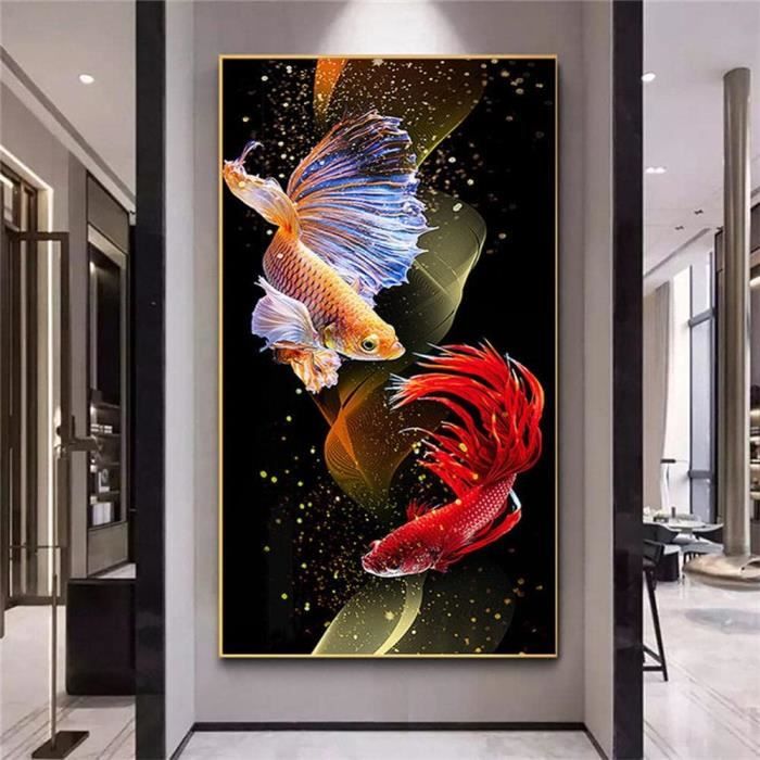 5D Diamond Painting,Diy Kit Strass Broderie Diamant Complet Poisson D ...