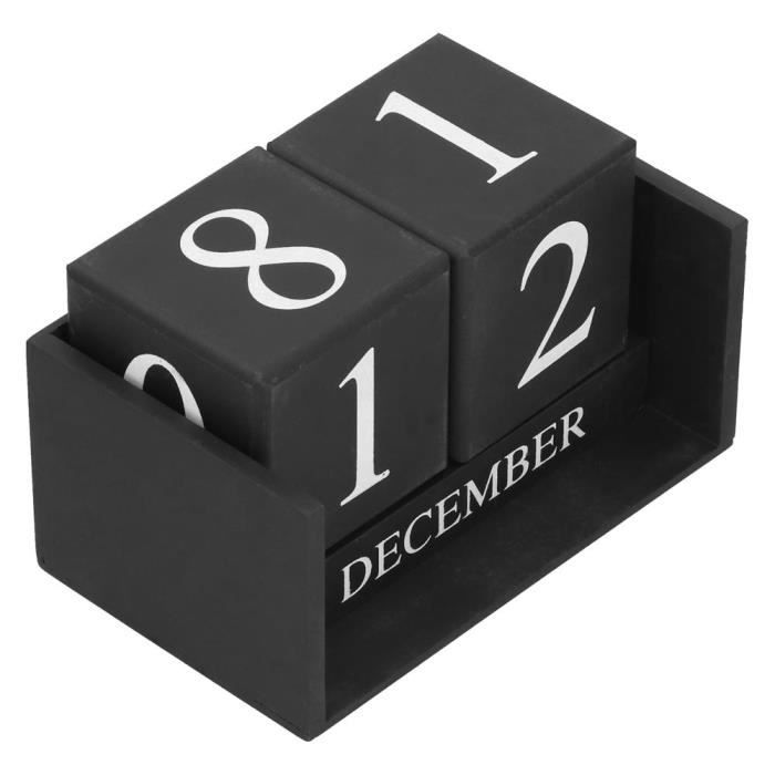 Garosa Calendrier en bois Blocs de bureau en bois Calenda bloc mois ...