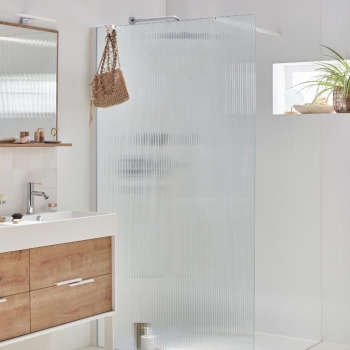 Paroi de douche JACOB DELAFON Contra flute 100cm + kit profilé Blanc ...