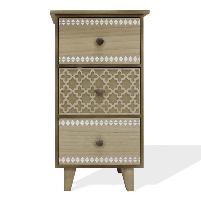 Rebecca Mobili Table De Chevet Commode 3 Tiroirs Vintage Bois Hall 56 ...