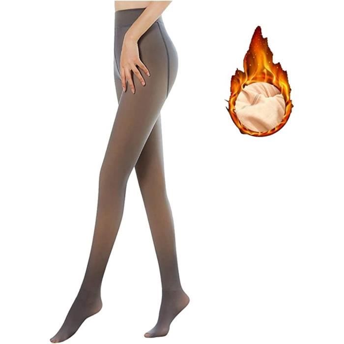 Collant Polaire Femme Chaud Toison Collant Doublé Polaire Translucide Slim Extensible pour ...
