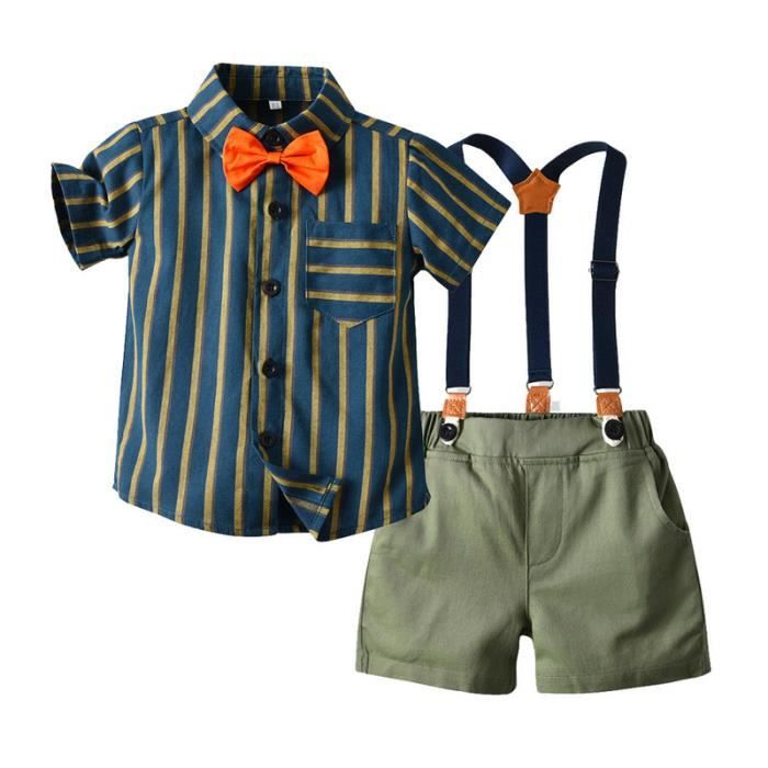Ensemble d'été pour enfants chemise à manches courtes + salopette pour ...