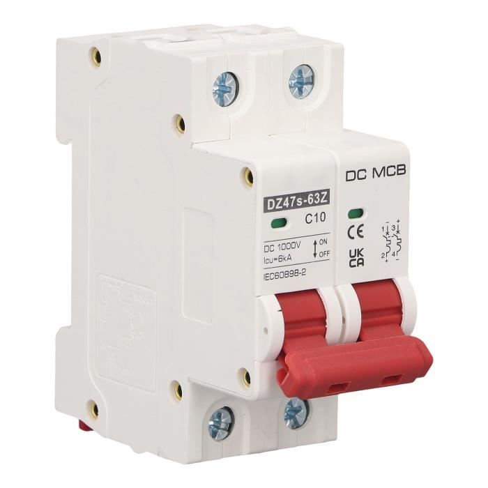 Disjoncteur Dc Disjoncteur Miniature 2P Pour Système Pv Solaire Disjoncteur À Montage Sur Rail ...