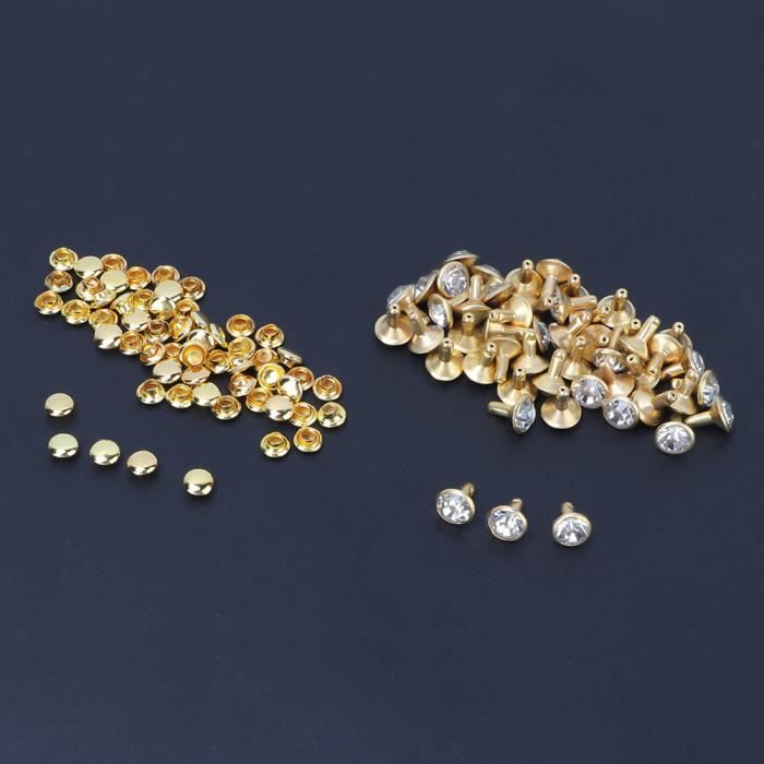 LAM-Qiilu Rivet de vêtement 50 PC 8 MM Cristal Strass Décoratif Rivets ...