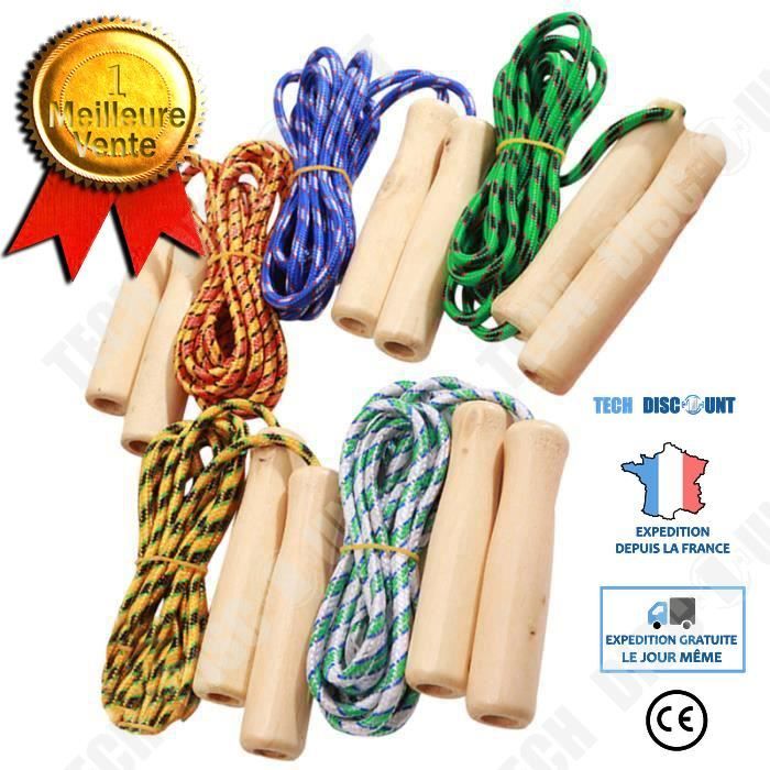 Corde à sauter - TD® - 10 pcs - Poignée en bois - Pour enfants ...