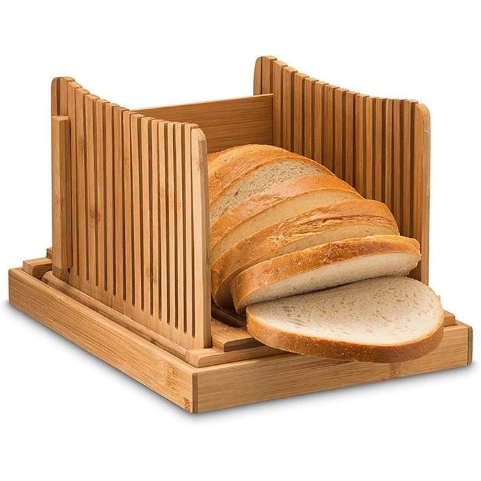 Trancheuse À Pain En Bambou, Coupe-Pain Toast, Trancheuse Compacte ...