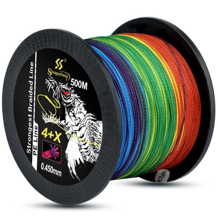 FIL DE PECHE,MULTI-500m-0.309mm-29.4kg--ligne de pêche tressée PE, 4 ...