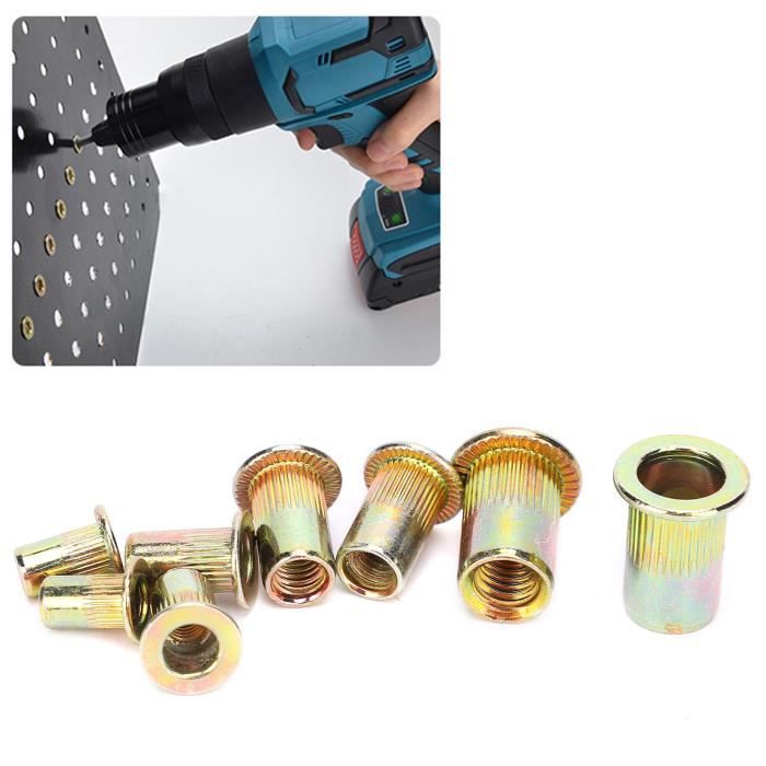 Écrou de rivet - ZJCHAO - M3/M4/M5/M6 - Acier au carbone zingué - 240 pièces - Résistant à l ...