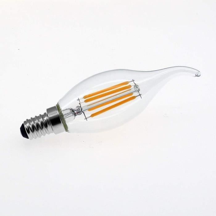 Ampoule Flamme Led E14, 4W Equivalent À Ampoule Halogène Incandescente ...