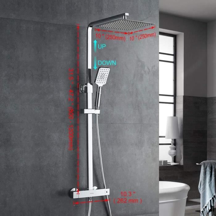 Columnas-G7001 Colonne De Douche Rectangulaire Avec Mitigeur ...