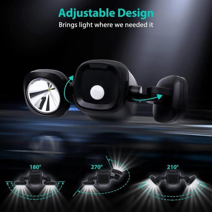 Lampe Detecteur de Mouvement Exterieur avec Télécommande, Lampe a Pile ...