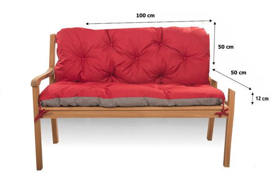 Coussin pour banc de jardin - SETGARDEN - Rouge - Rectangulaire - Extérieur - Cdiscount Jardin