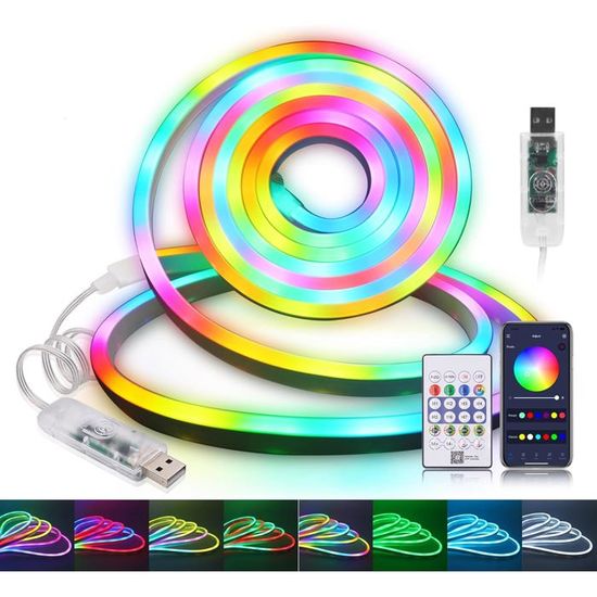 WS2812B LED Strip, USB 5V RGB Neon LED Strip Light, 7X13MM 33 LEDs/m ...