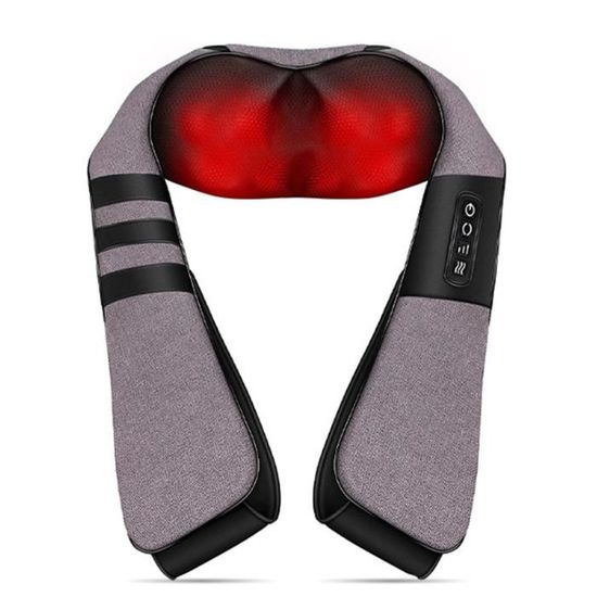 GRIS Prise UE-Masseur électrique Shiatsu en forme de U pour le dos, le cou, les épaules, avec ...