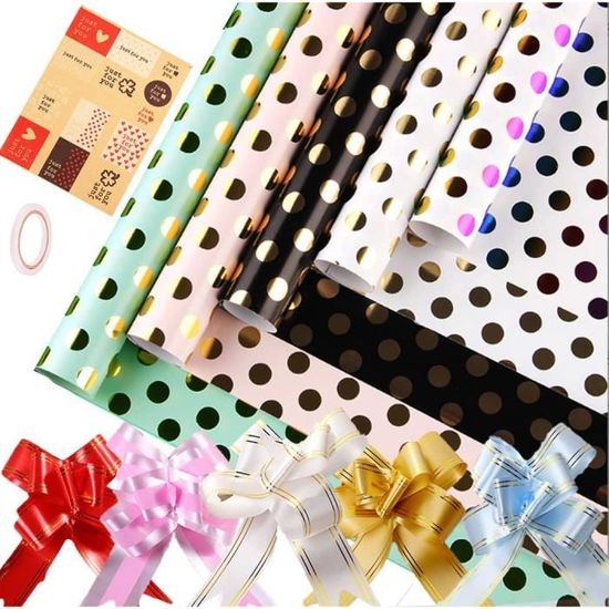 Papier Cadeau 5 Feuilles,Papier Cadeau Anniversaire 70 x 50cm,Papier ...