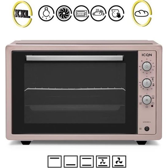 Mini four grill ICQN - 60L - 1800W - Rose - Chaleur tournante - Rotissoire - Cdiscount ...