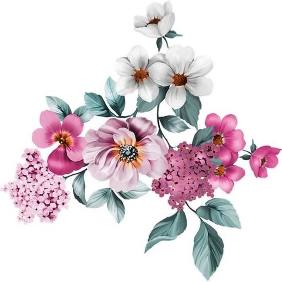 Stickers Muraux Floraux Décollez Et Collez Beau Bouquet De Fleurs ...