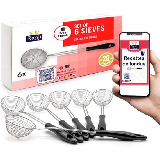 Lot De 6 Épuisettes Pour Fondue – Acier Inoxydable – Facile D’Entretien ...