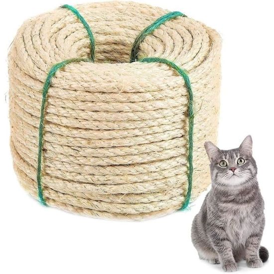 Corde sisal 8mm, 50M Corde Arbre à Chat Rechange, Corde Griffoir Chat ...
