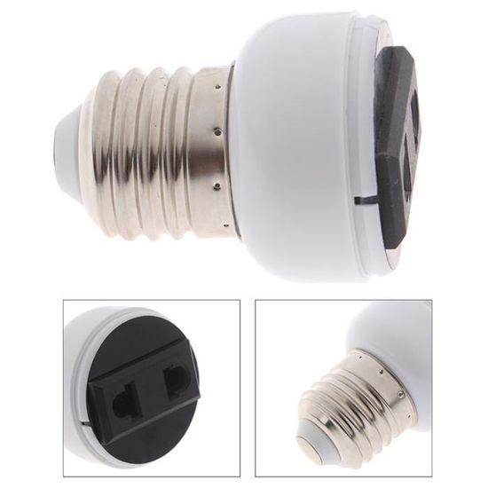 PIED DE LAMPE,--Connecteur de prise E27 ABS US-ue, accessoires de haute qualité, support'ampoule ...