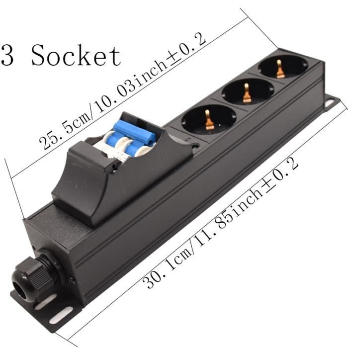 3 prises-32A 8000W--Prise multiprise UE T1 en alliage d'aluminium ...
