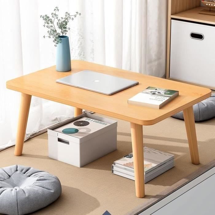 Table Basse Pliante En Bois Rectangle,Table Basse Assise Au Sol Petit ...