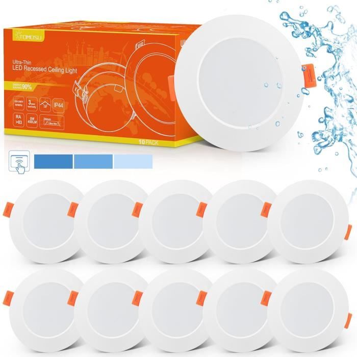 Spot LED Encastrable Dimmable, 5W 450LM équivaut à 50W, 6000K Blanc ...