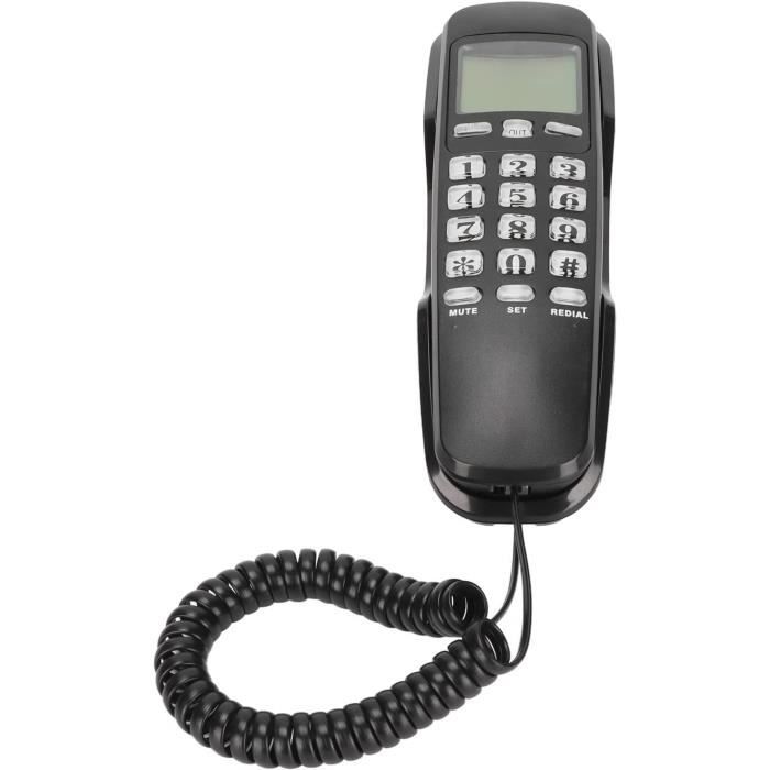 Mini Téléphone Filaire Mural, Téléphone Fixe Filaire KX-T888CID, Affichage de L'identification ...