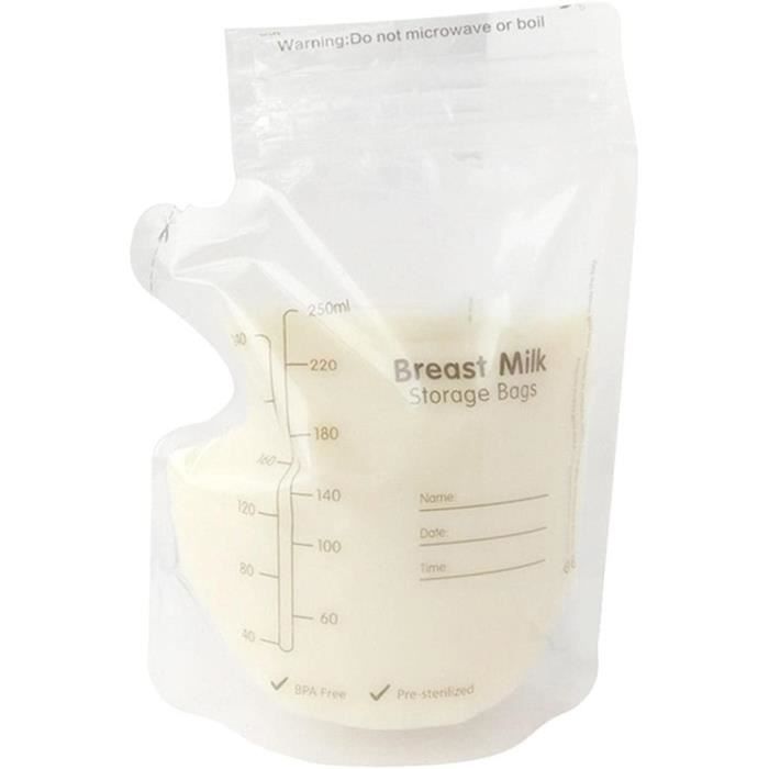 60 Pièces Sachet Conservation Lait Maternelle 250ml Sac De Lait ...