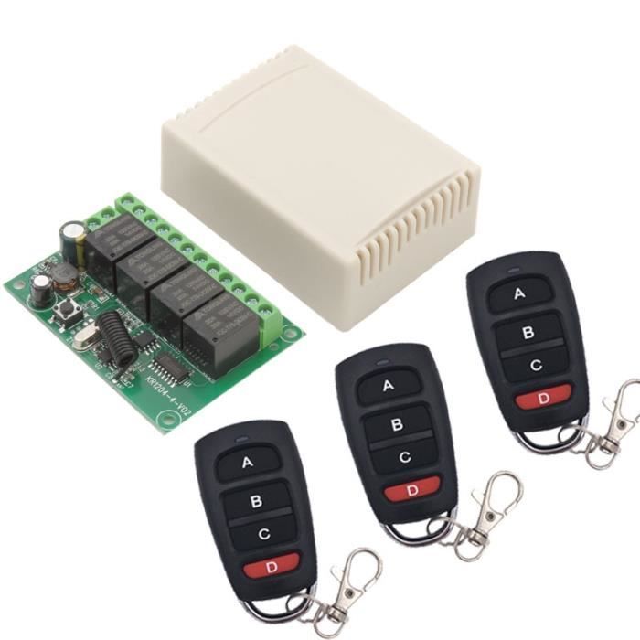 Télécommande sans fil - Couleur 1 - RC 3B - 4 canaux - 433MHZ ...