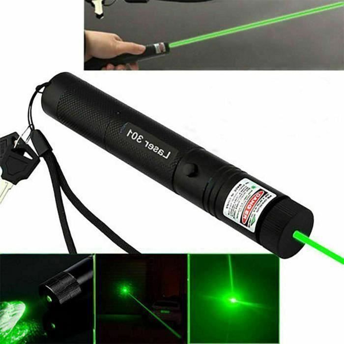 Pointeur laser 301 pro vert ultra puissant 1mw 532 pile18650 offerte ...