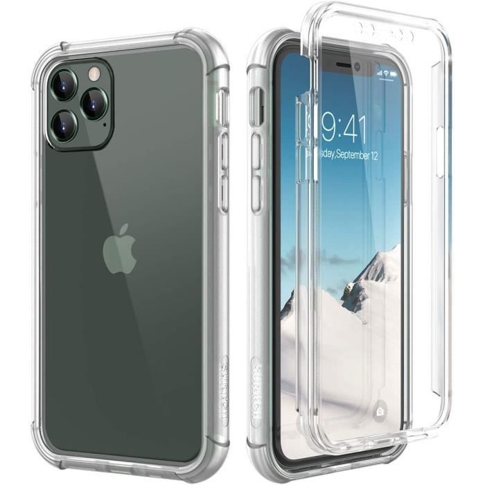 Coque iPhone 11 Pro Max 360 Degré Transparente Antichoc Silicone Ultra ...