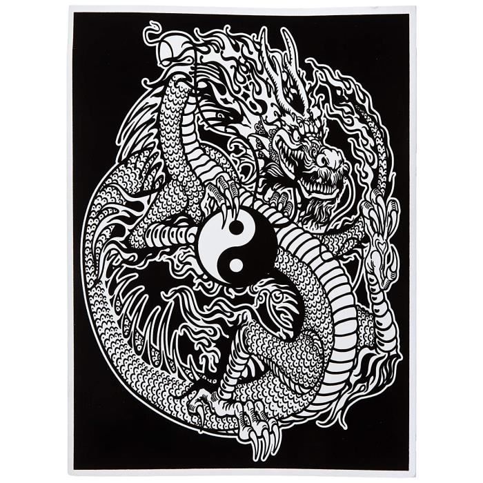 Colorvelvet - Tableau 35 x 47 en velours à colorier - Dragon Yin et ...