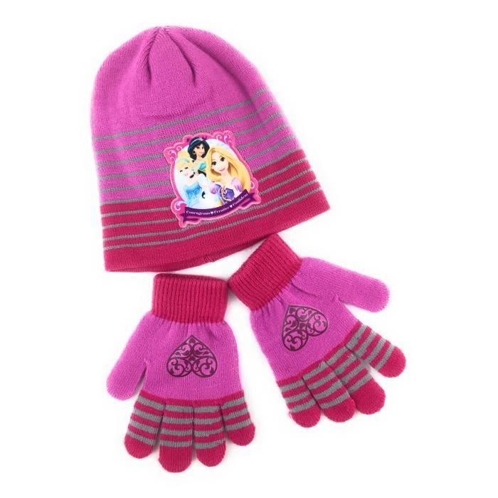 Ensemble bonnet acrylique et Gant - Princess Disney - Princesses ...
