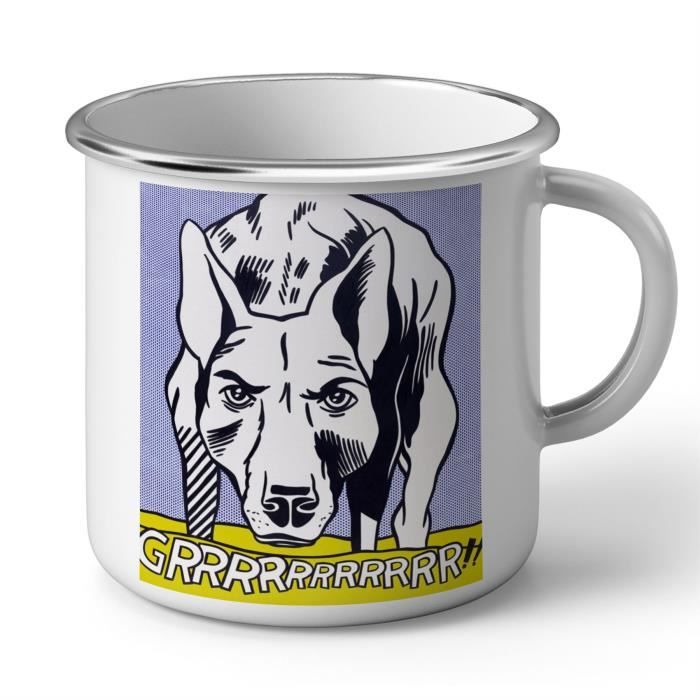 Mug en Métal Emaillé Grrrr / By Roy Lichtenstein / Pop Art / Comics ...