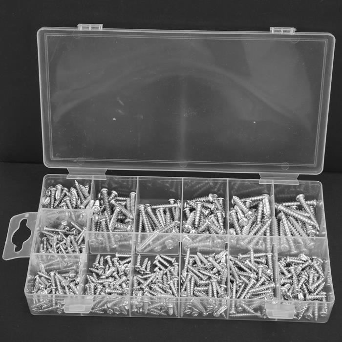 Vis autotaraudeuse - FDIT - M3 M3.5 M4 M5 - Acier au carbone - 550 pièces - Tête ronde ...