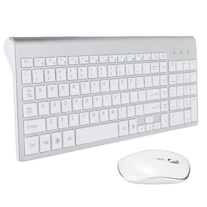 Garosa clavier d'ordinateur Clavier Souris Combo 2.4Ghz Sans Fil ...