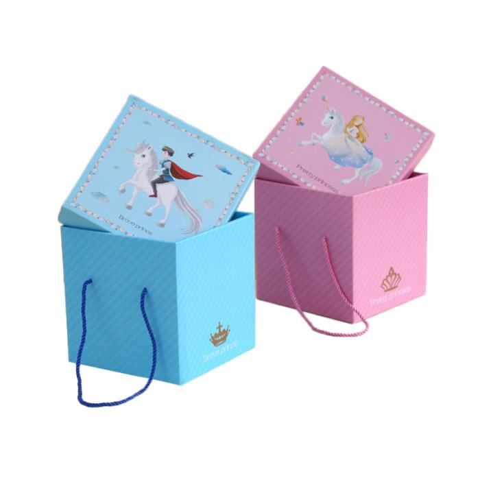 2pcs Cartoon Prince Princess Snack Boxes Contenants de boîte-cadeau ...