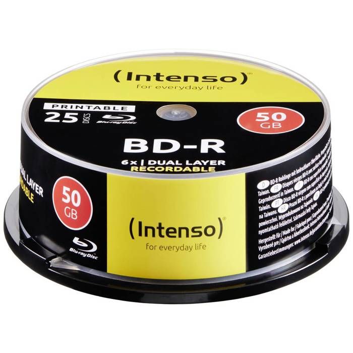 Intenso 5101124 Blu-ray BD-R DL vierge 50 GB 25 pc(s) tour imprimable ...