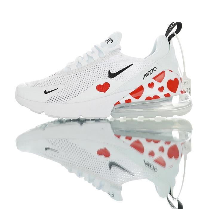 Baskets NIKE Air Max 270 Homme Femme Blanc Rouge Running Chaussures ...