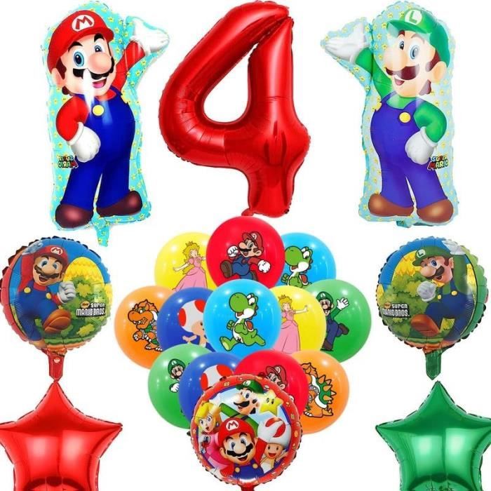 26 Pièces Ballon Super Bros Anniversaire 4 Ans,Decoration Anniversaire ...