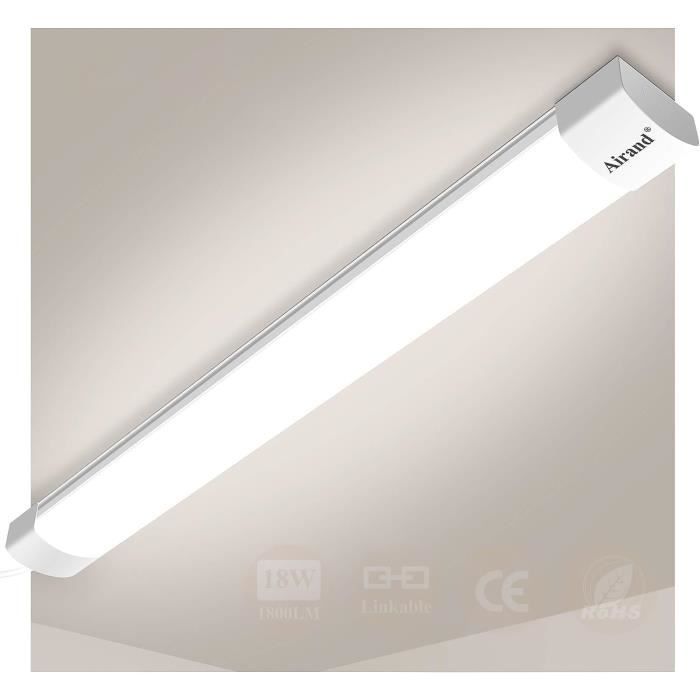 Neon Led 60Cm 18W 1800Lm Linkable Reglette Tube Led Plafonnier Reglette ...
