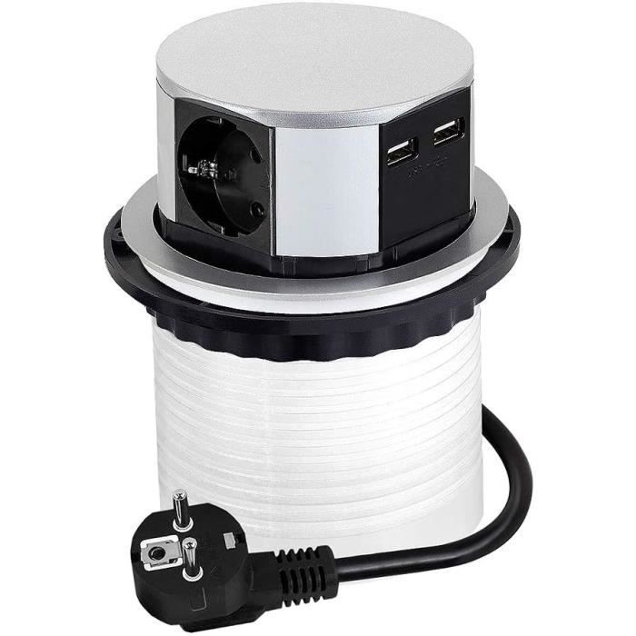 Designlight Tetrabox Multiprise Schuko Escamotable 3 Prises Avec Port ...