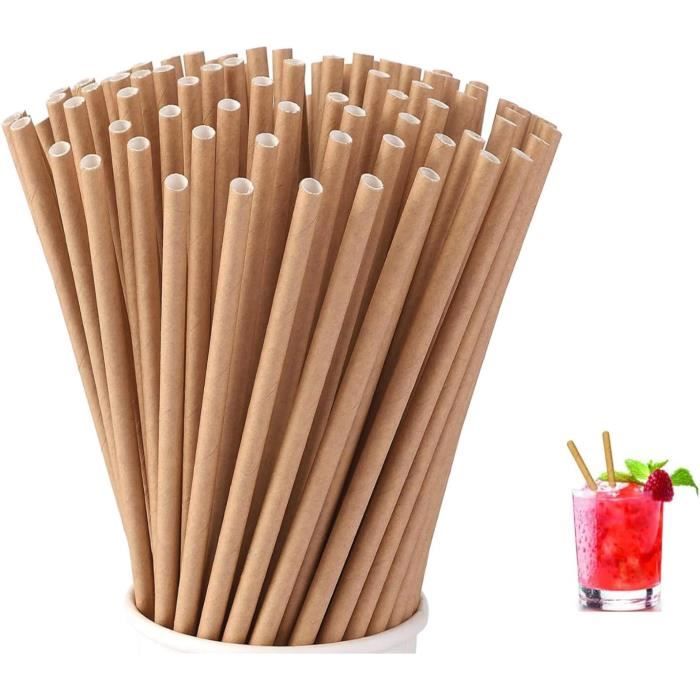 Pailles Papier, Pailles En Papier Kraft, Pailles Droites, Naturel ...