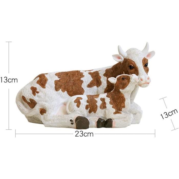 Statue de vache et de veau pour décoration de jardin en résine, accessoire de jardin[466 ...