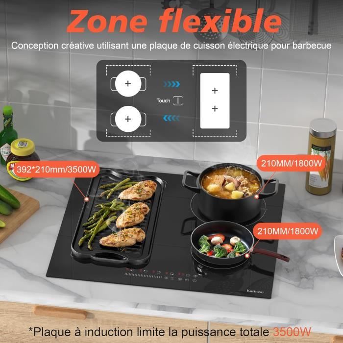 Plaque Induction Flexzone Avec Prise, Plaque De Cuisson Induction 60 Cm ...