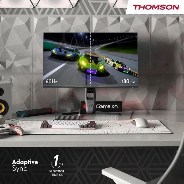 THOMSON 27 Pouces Moniteur Gaming QHD, Panneau IPS 180 Hz, éclairage ...