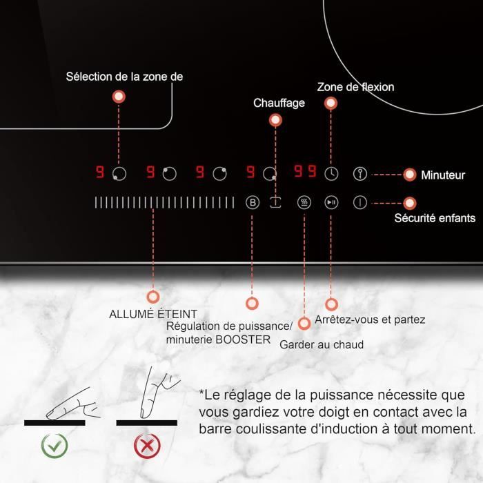Plaque Induction Flexzone Avec Prise, Plaque De Cuisson Induction 60 Cm ...