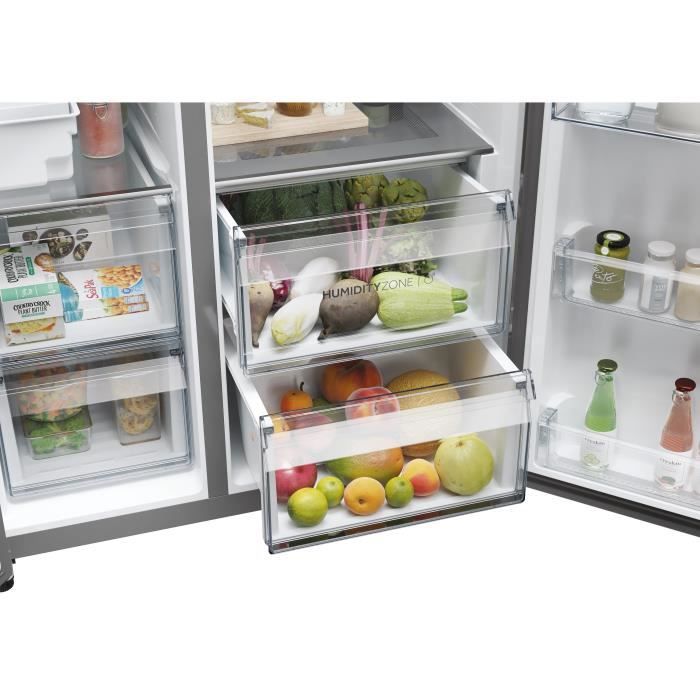 Réfrigérateur américain - HAIER - HSW59F18DWMM - 613L (391L + 222L) - Distributeur d'eau ...