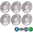 Lot de 6 spots LED encastrables ultra plats IP44 Blanc chaud 400 lm,5W,Diamètre : 60-65 mm ...